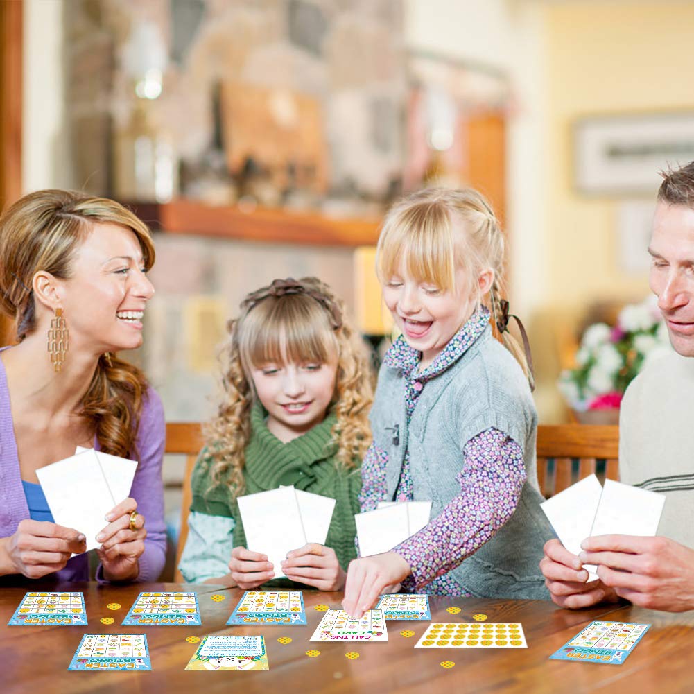 XJF Easter Bingo Game for Kids,24 Players for Kids Party Supplies,School Classroom Activities