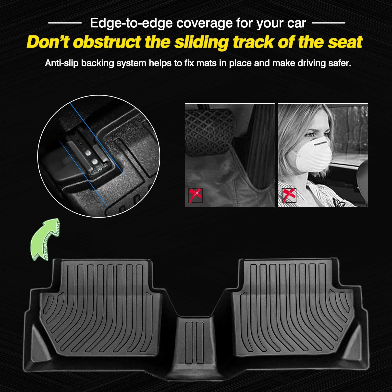 Cartist Floor Mats Compatible with Ford Fiesta 2011 2012 2013 (Only for Automatic Transmission) All Weather Floor Liners 1st and 2nd Row 5D Carpet Protection TPE Odorless