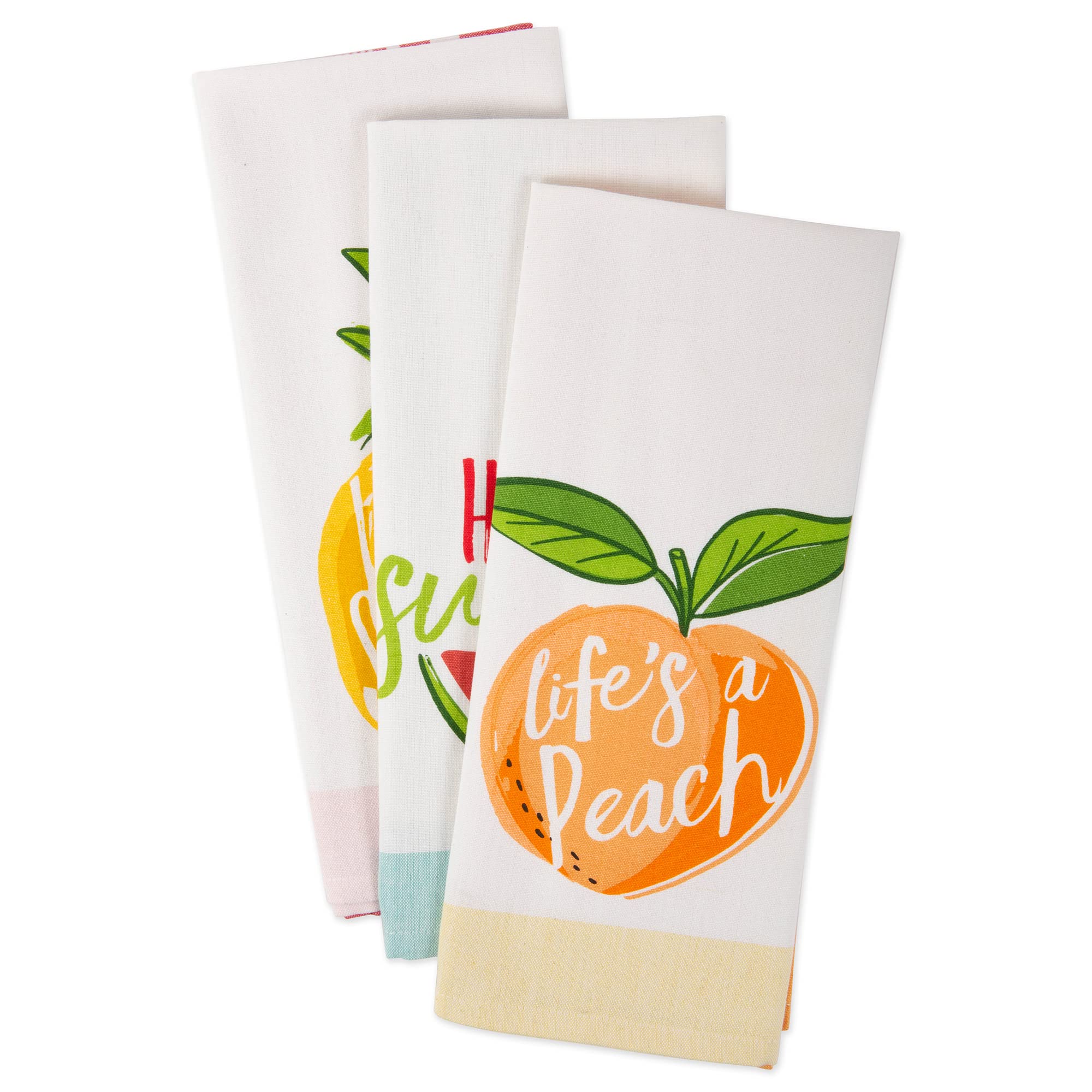 DII Watermelon Collection Kitchen, Dishtowel Set, Hello Summer 3 Piece
