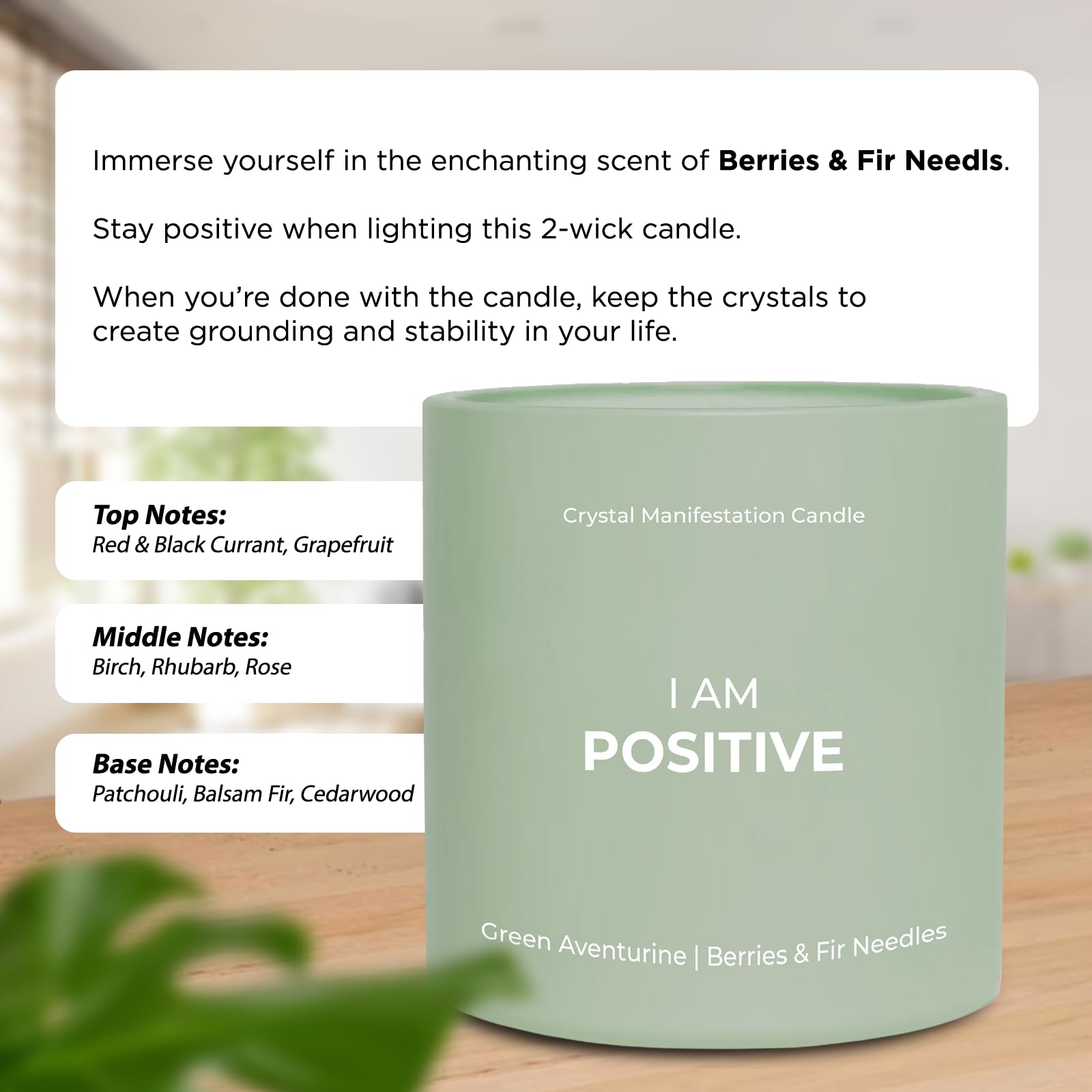 Jill & Ally Peace & Quiet Crystal Manifestation Candle - Grapefruit Scented with Amethyst, 14 oz, Approximately 65 Hours Burn Time, Foster Serenity and Tranquility