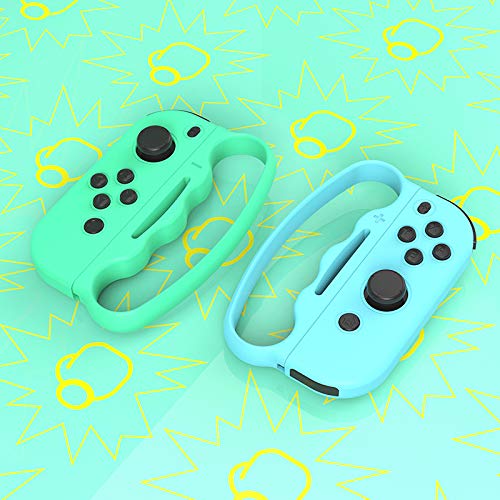 Boxing Grip for Nintendo Switch, Accessories for Switch Fitness Games - 2 Packs (Animal Crossing Blue and Green)