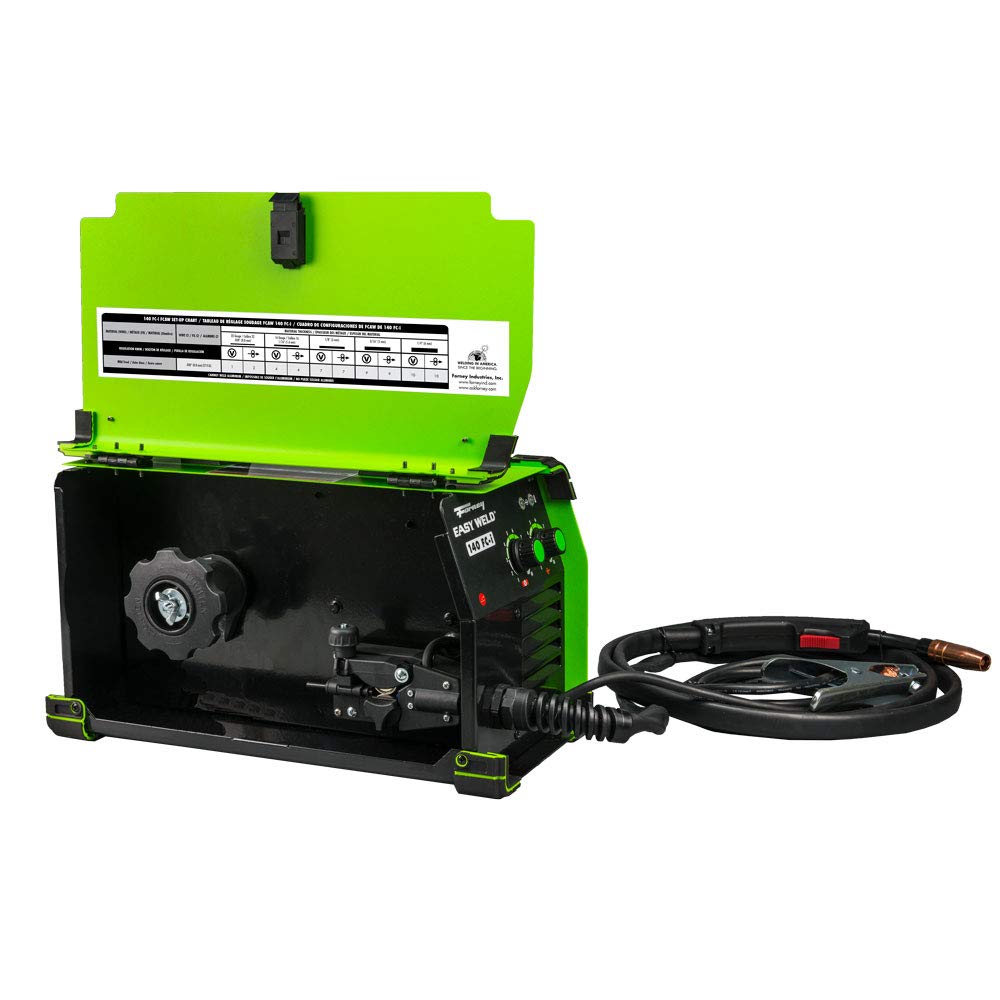 Forney Easy Weld 261, 140 FC-i MIG Welder, 120V, Green & 42300 Flux Core Mig Wire, Mild Steel E71TGS.030-Diameter, 2-Pound Spool