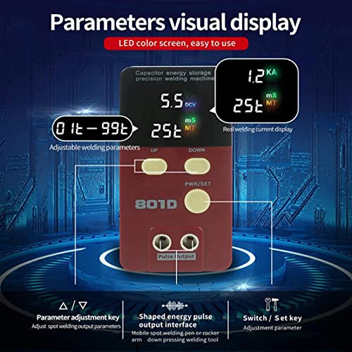 GAOMIN Portable Battery Spot Welder,Battery Spot Welder Kit,2000a 12kw 100~240v Battery Spot Welder,Portable Pulse Welding Machine,for Battery Pack 18650 Lithium Batteries