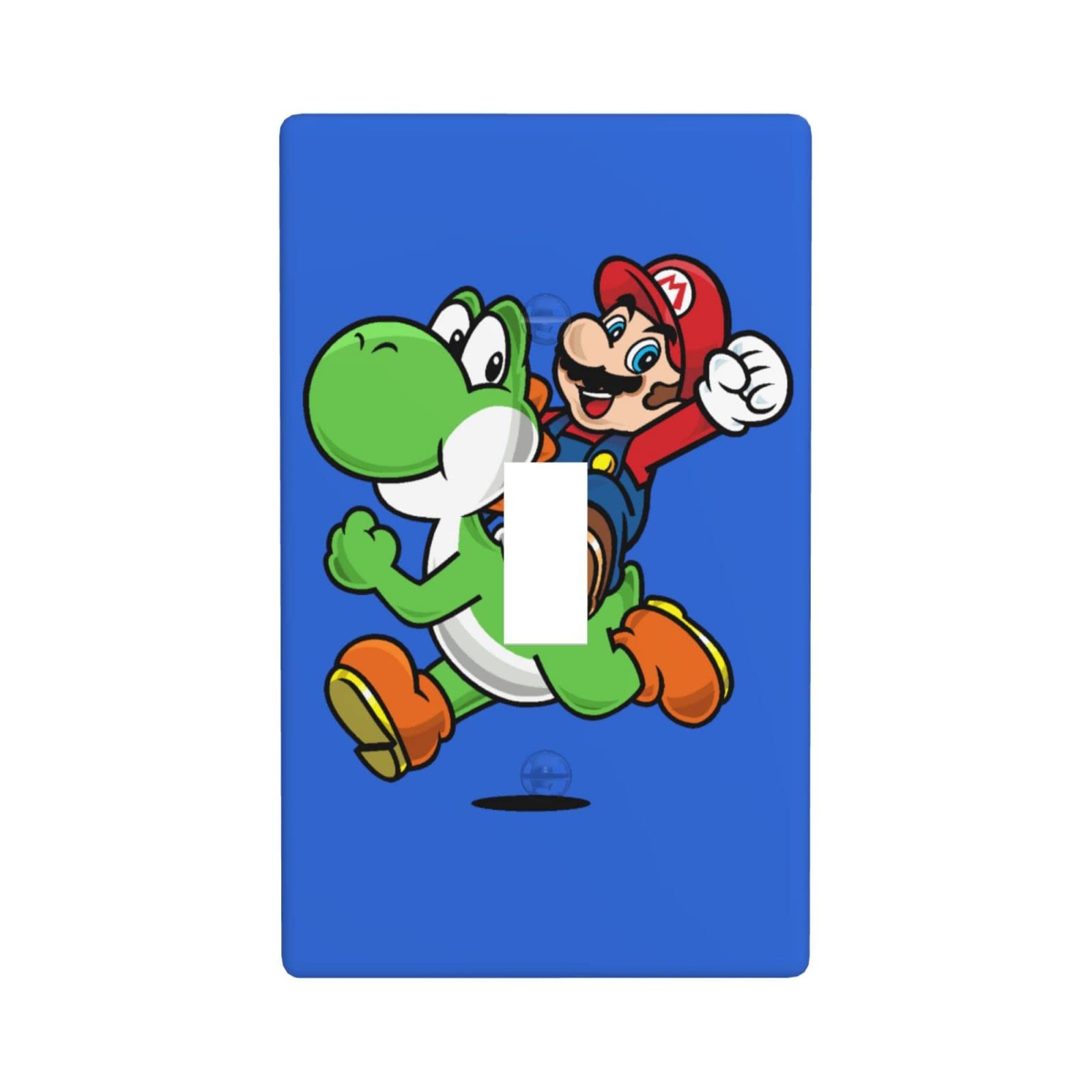 Cartoon Light Switch Cover Decortive Single Toggle Blue Wall Plate for Kids Bedroom Kitchen Nursery Home Decor
