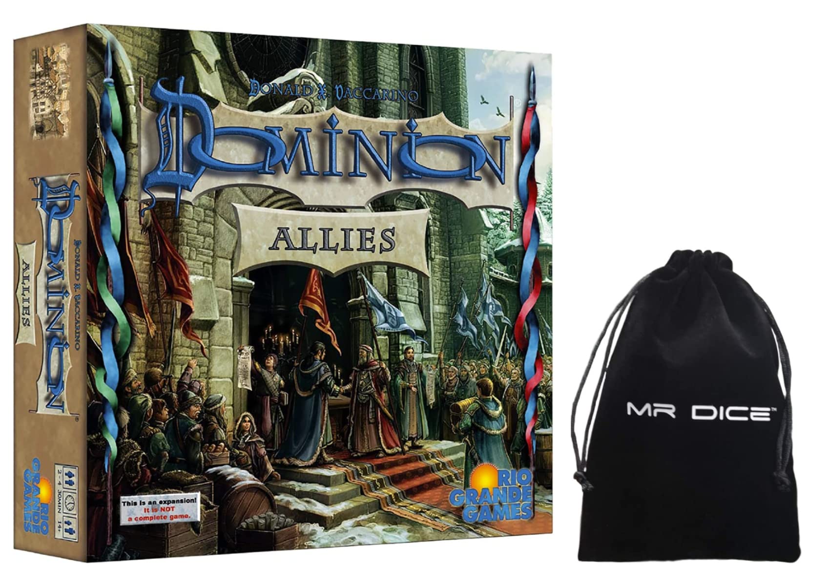 Dominion Allies Expansion Card Board Game Bundle with Mr Dice Drawstring Bag