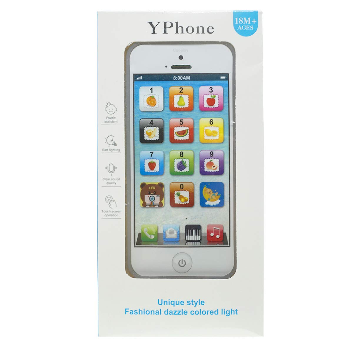 YOYOSTORE 1 Pc Phone Toy Play Cell Phone Mobile Cellphone with USB Recharable Cable for Baby Kids