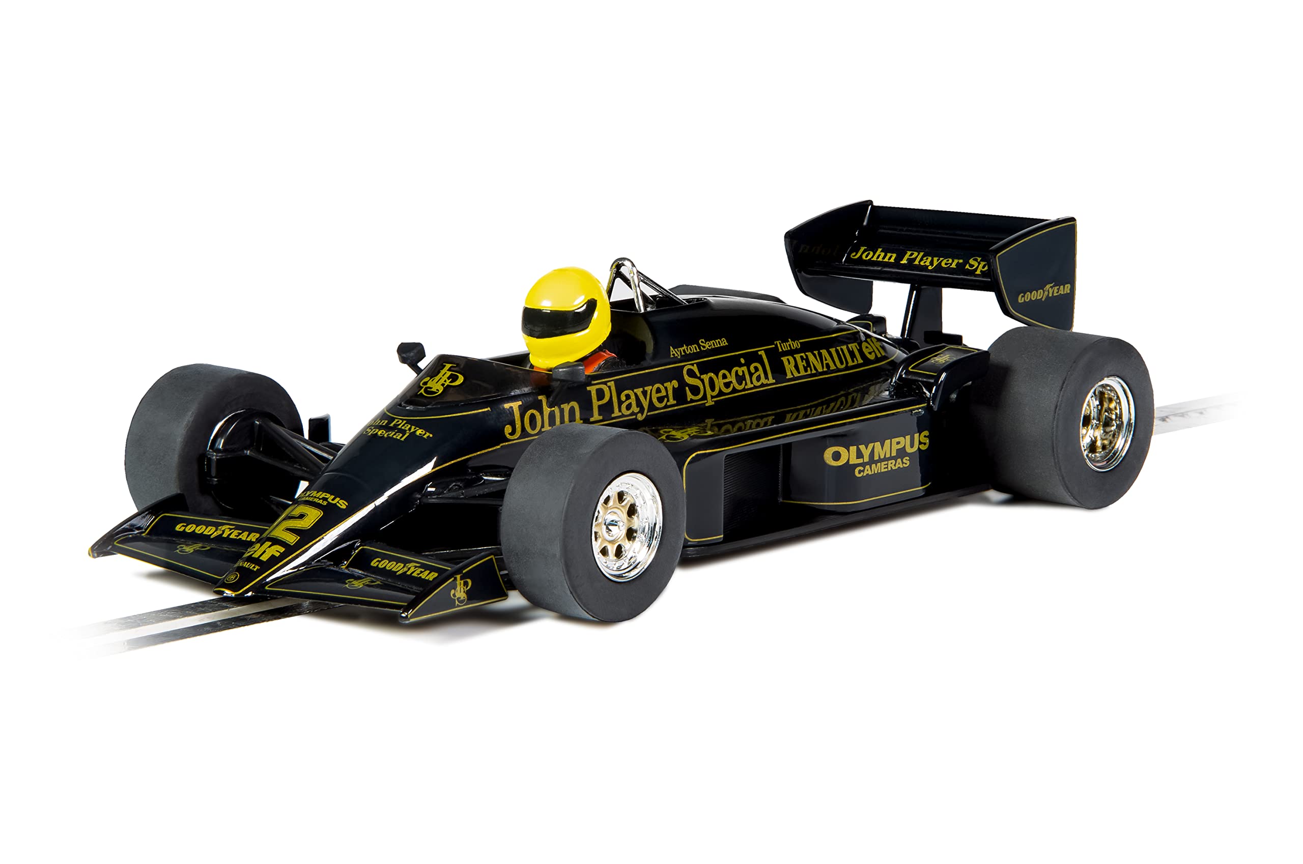 Scalextric Lotus 97T John Player Special Ayrton Senna 1:32 Slot Race Car C4234,Black & Gold