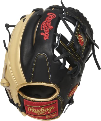 Rawlings | HEART OF THE HIDE Baseball Glove | CONTOUR - Youth Fit | Advanced Break-In | 11.5" | Pro I Web | Right Hand Throw | Camel/Black