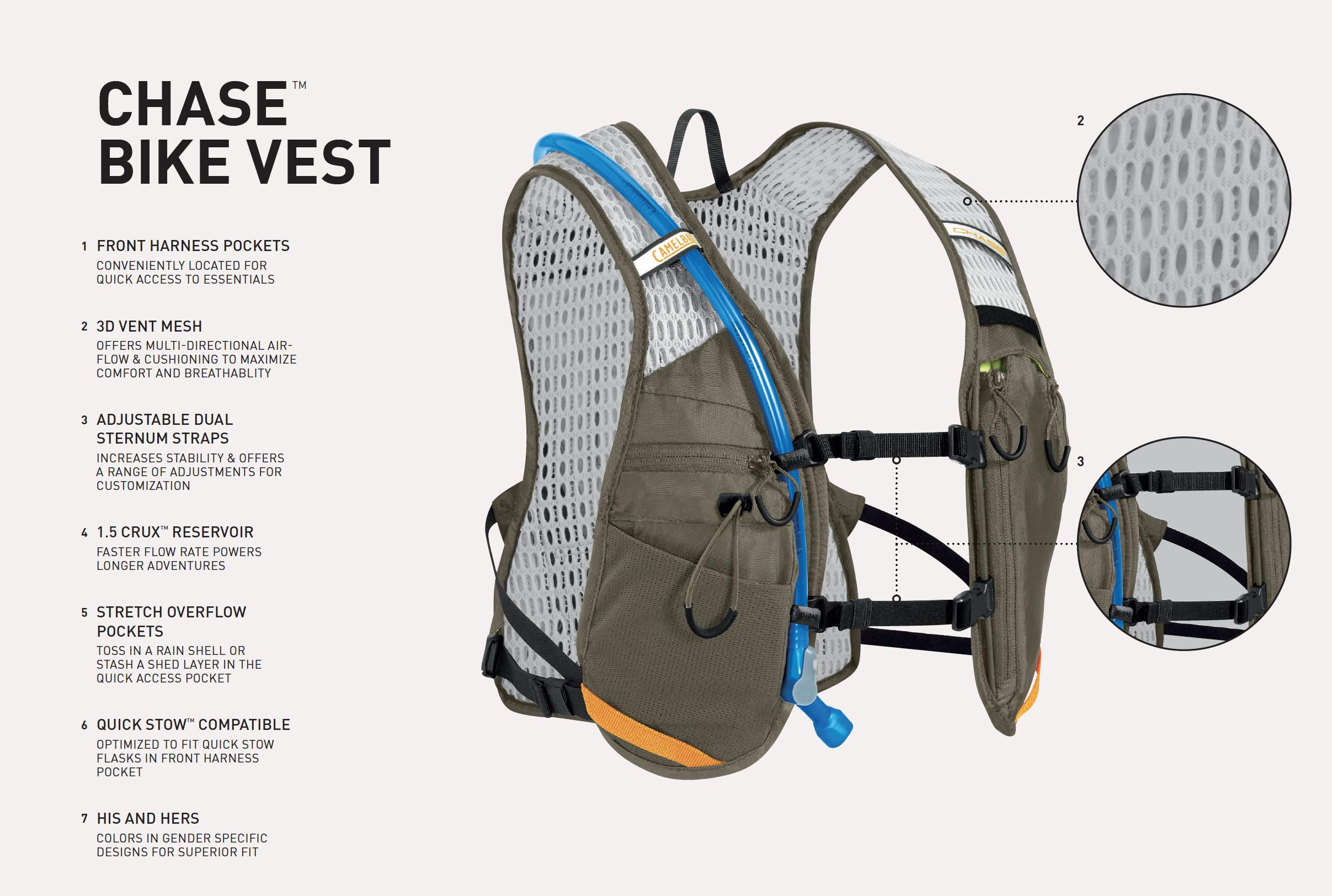 CamelBak Women's Chase Bike Hydration Vest 50 oz, Charcoal/Lake Blue