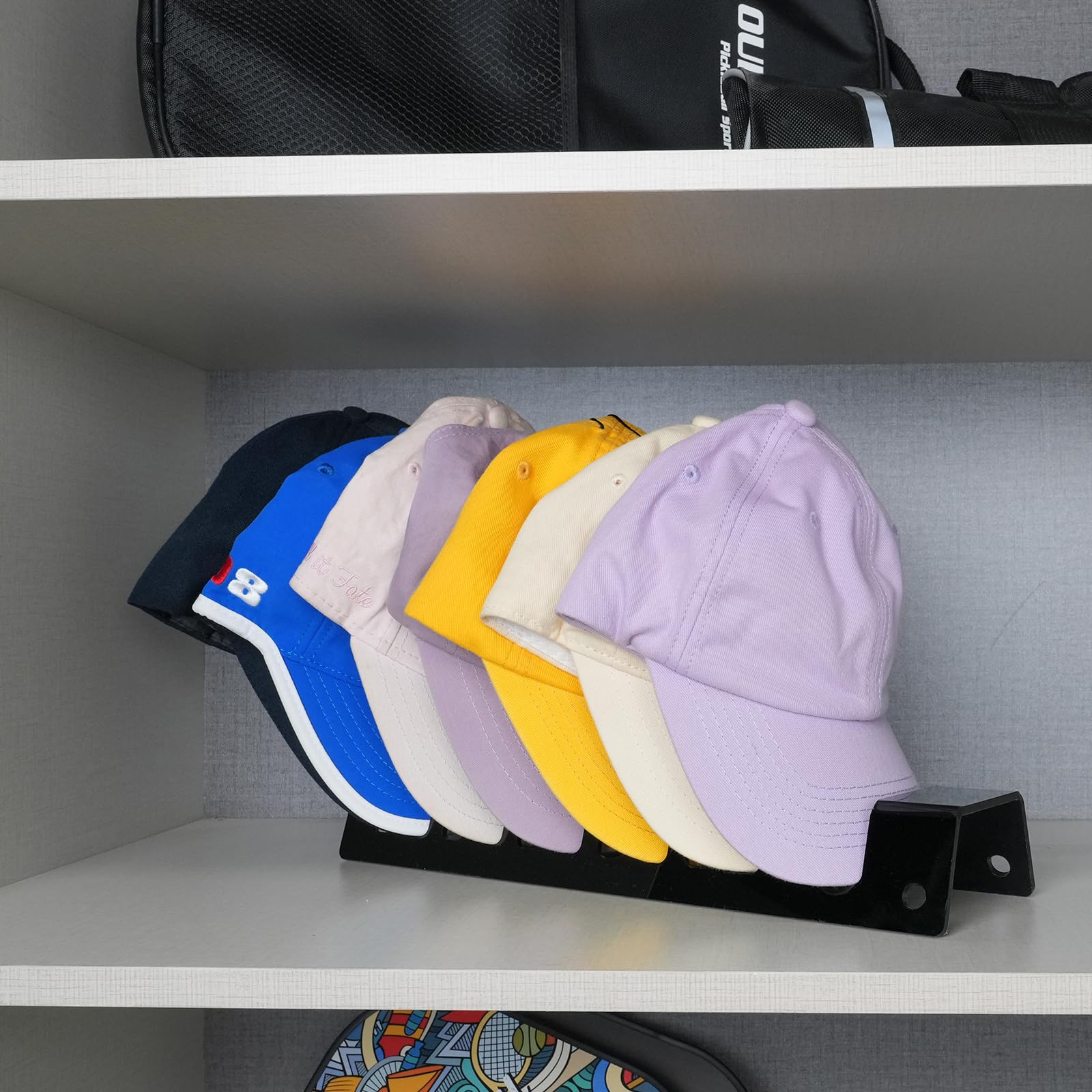 FOLLOWIN Hat Stand Organizer for Baseball Caps,Acrylic Hat Holder for Closet Countertop Display,2 Pack Baseball Caps Display and Organizer,Holds 24 Hats,Clear