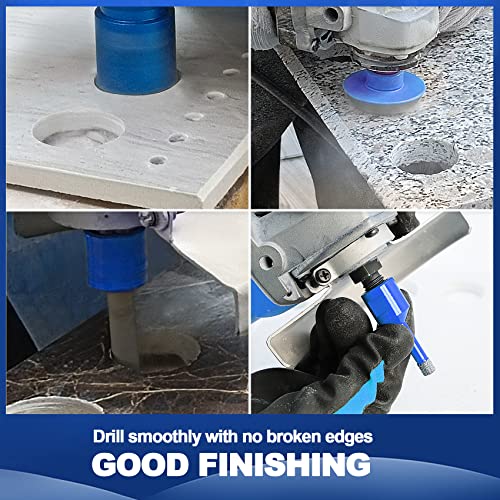 Diamond Core Drill Bit Set for Porcelain Tile Ceramic Marble Granite Drilling,BRSCHNITT 9pcs Vacuum Brazed Diamond Hole Saw with 5/8-11 Thread (1/4" 3/8" 4/5" 1-3/8" 2" 2-1/2")