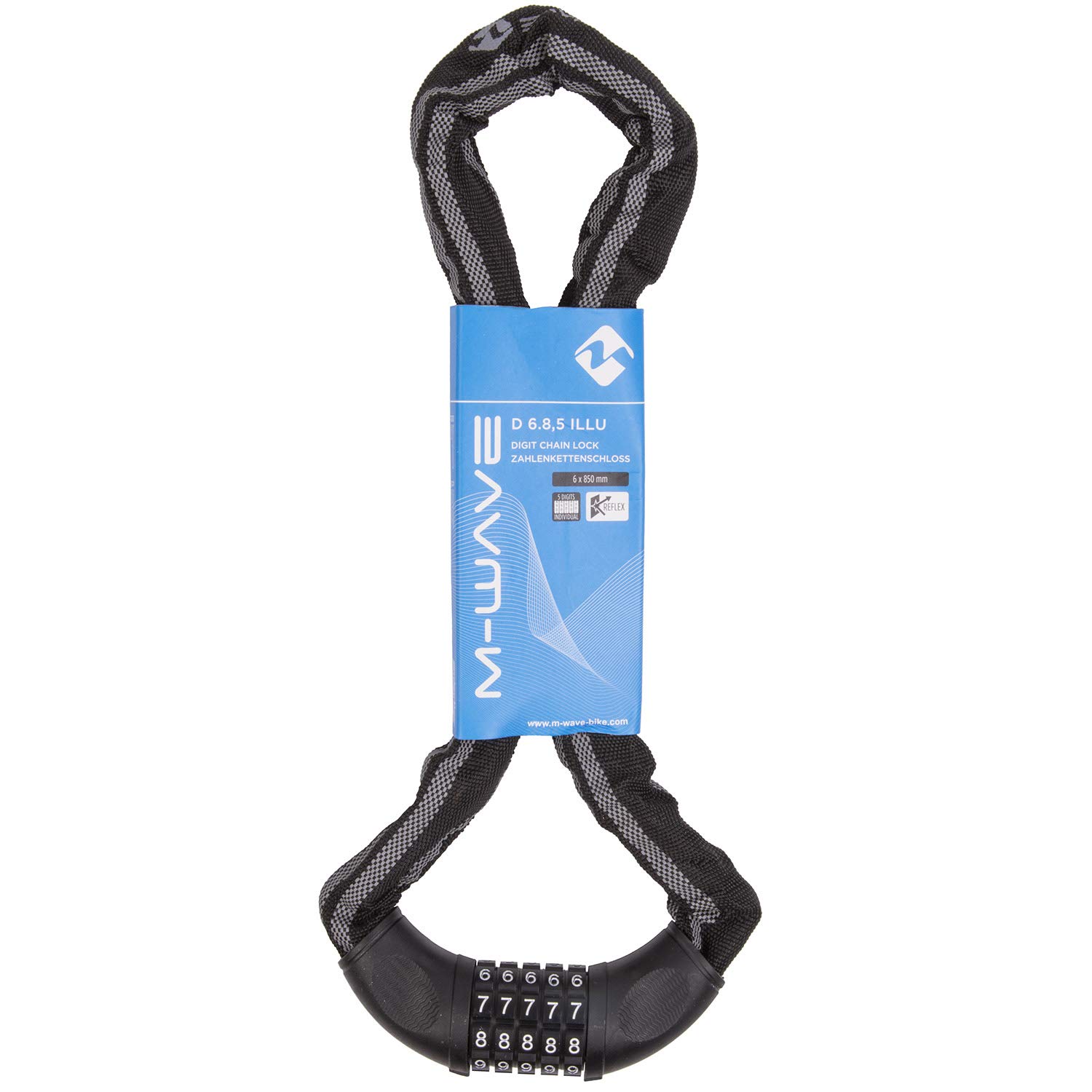 Chain Key Lock 33.5 inches with Reflective Strip, Black