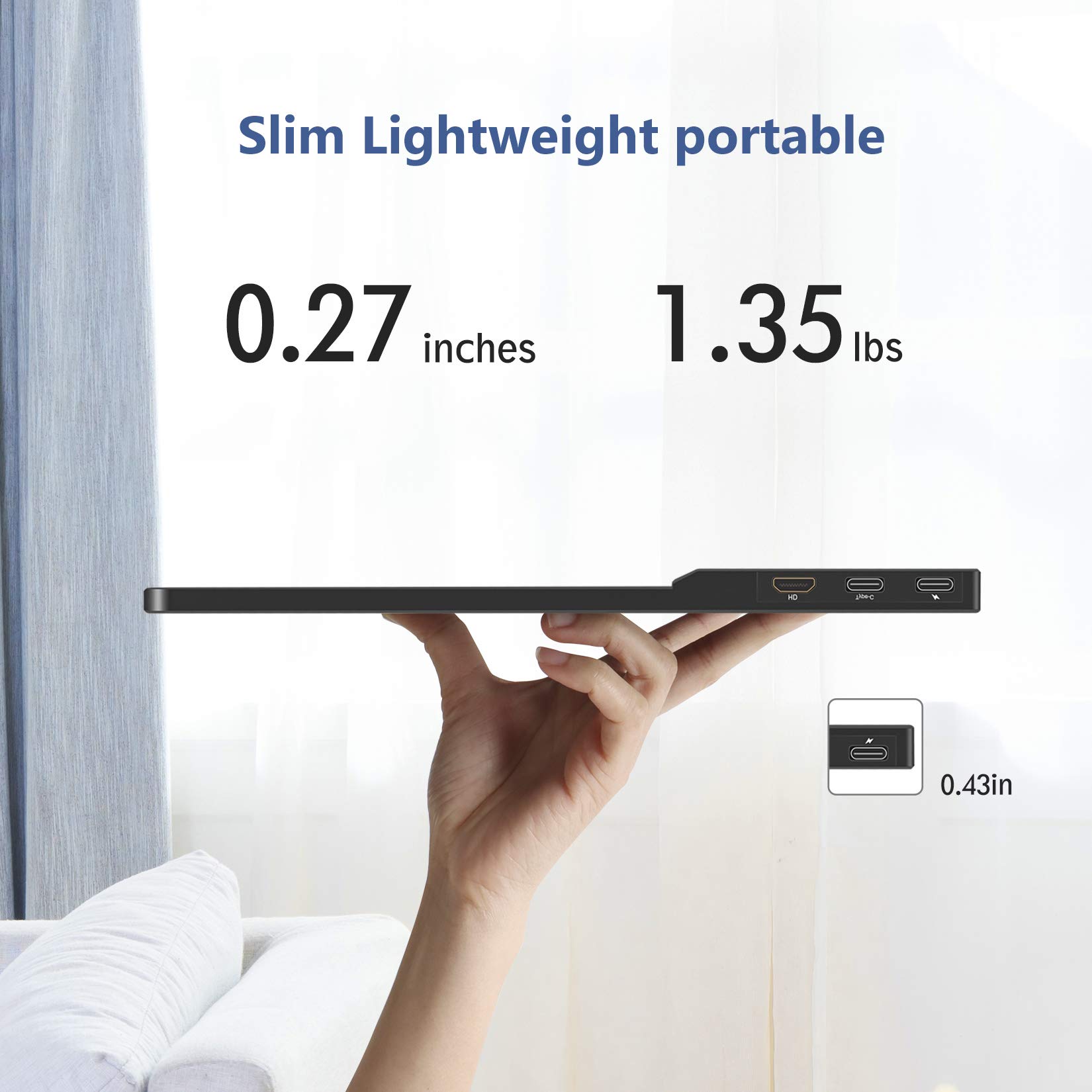 FANGOR Portable Monitor for Laptop (Black)