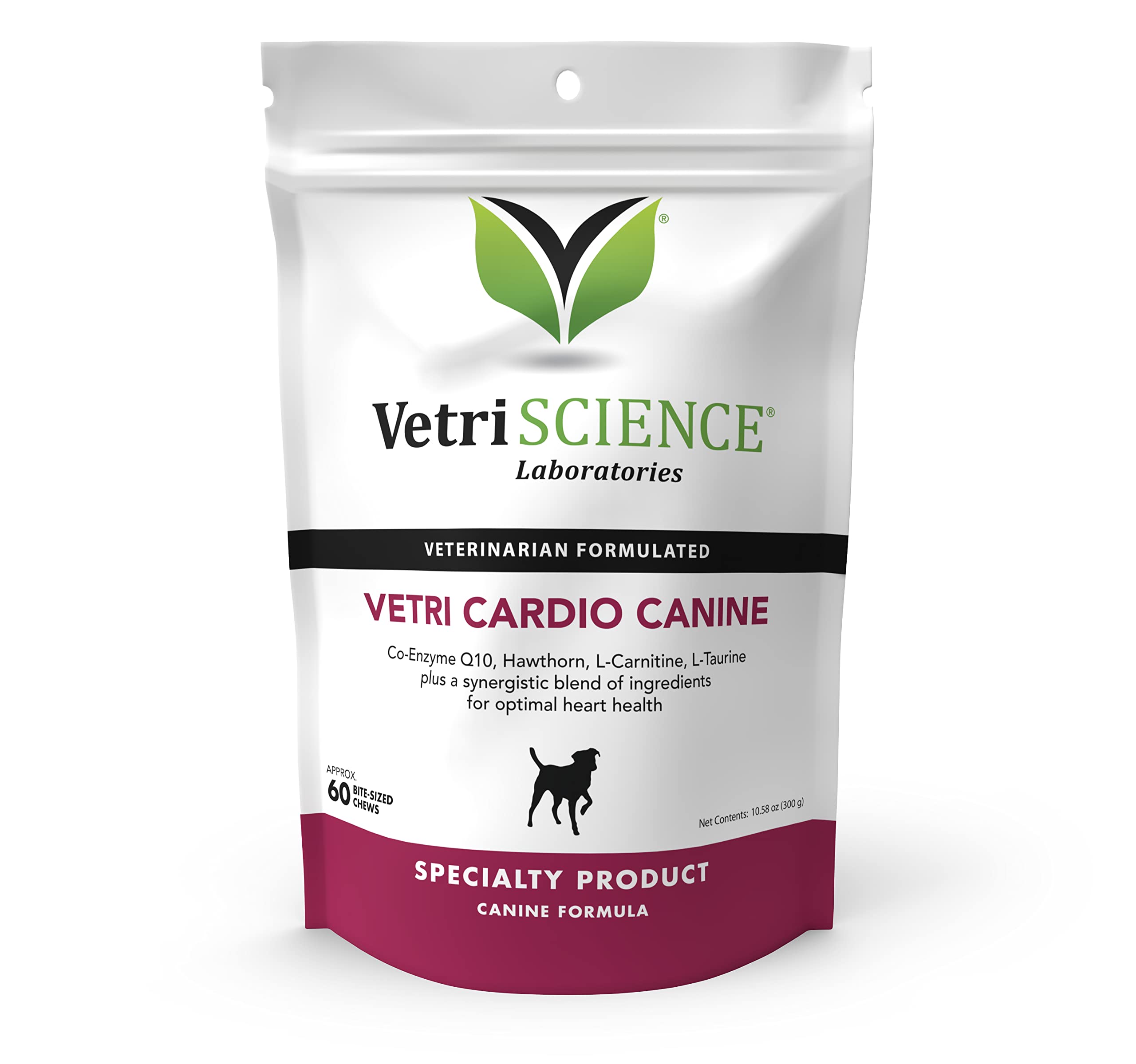 VETRISCIENCE Vetri Cardio Canine Complete Cardiovascular Support for Dogs with CoQ10, Taurine and Arginine, 60 Chews