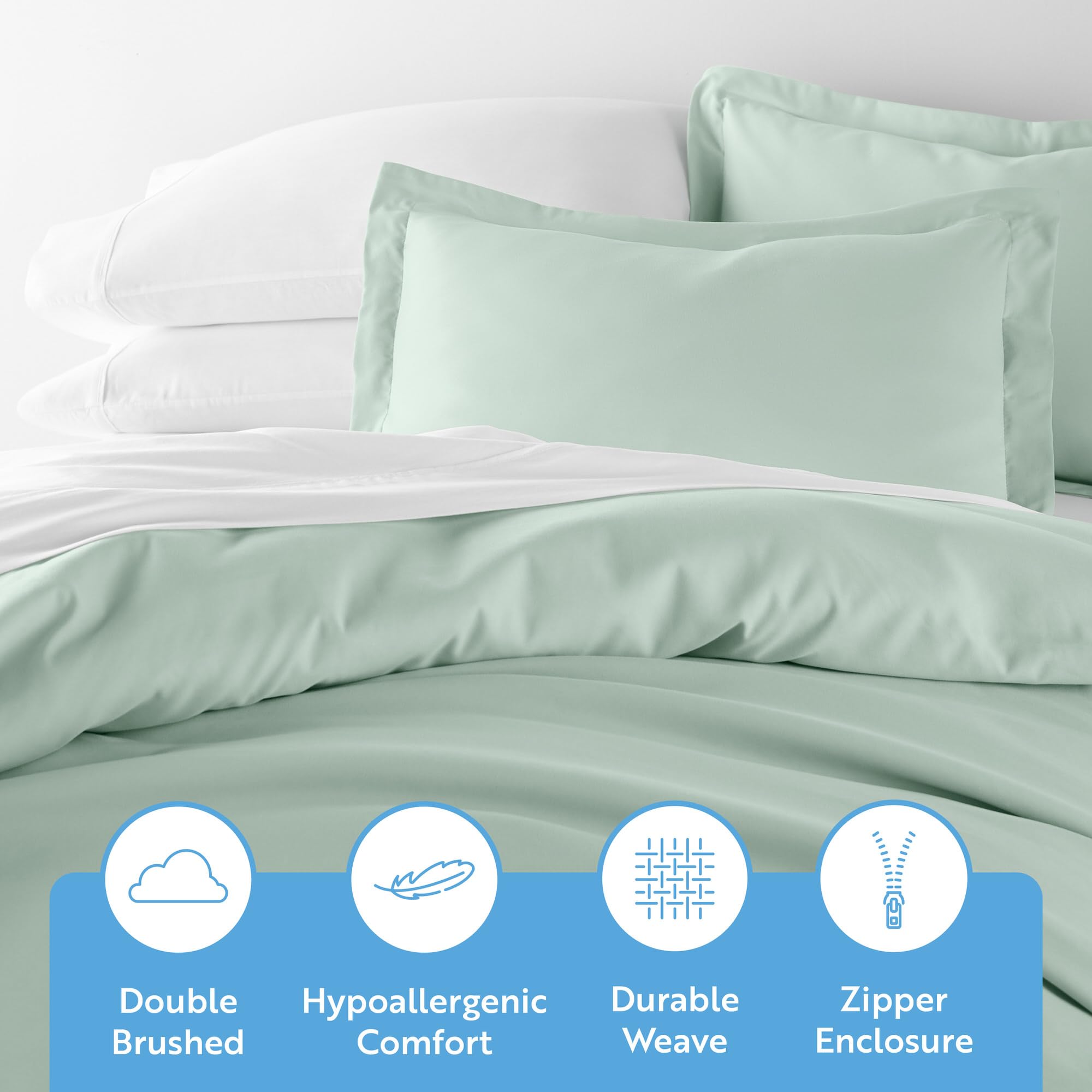 Linen Market Premium Ultra Soft 3 Piece Duvet Cover Set Full/Queen Mint