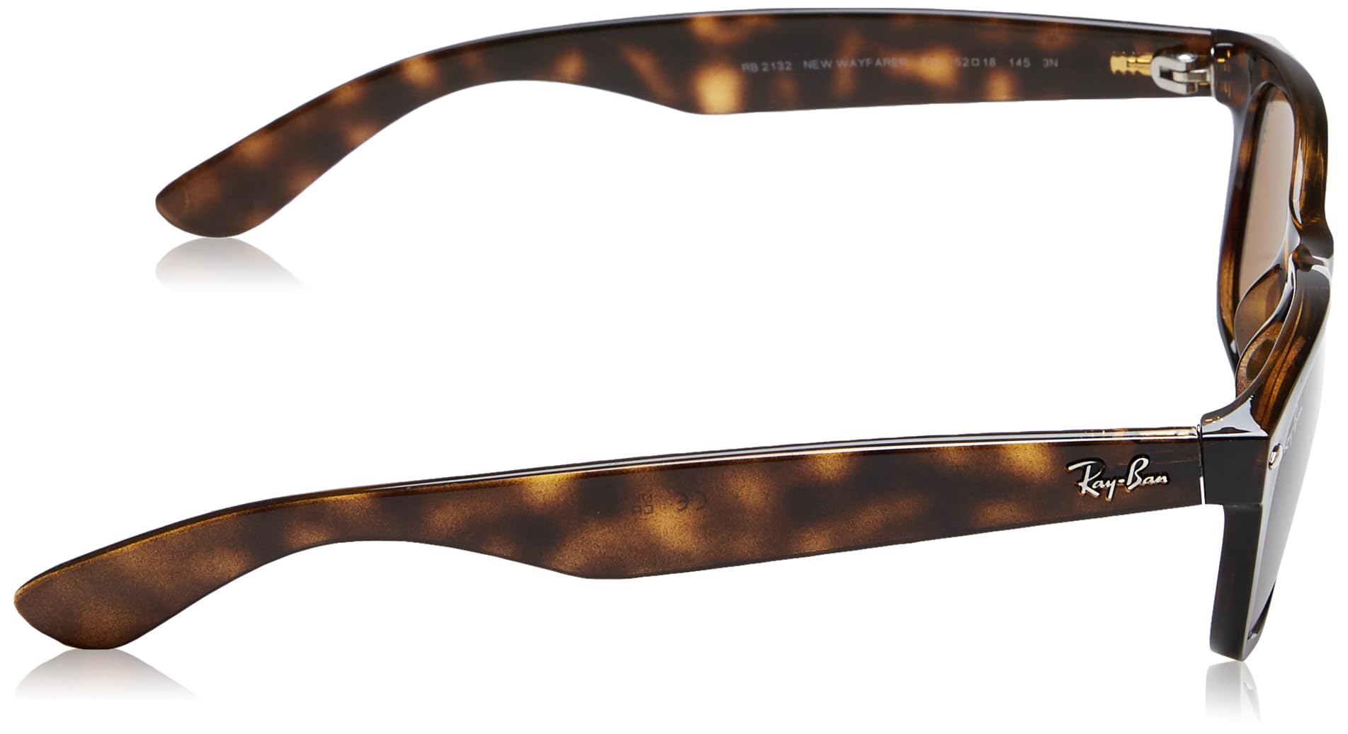 Ray-Ban womens Rb2132 New Wayfarer sunglasses, Tortoise Frame Solid Brown Lens, Large US