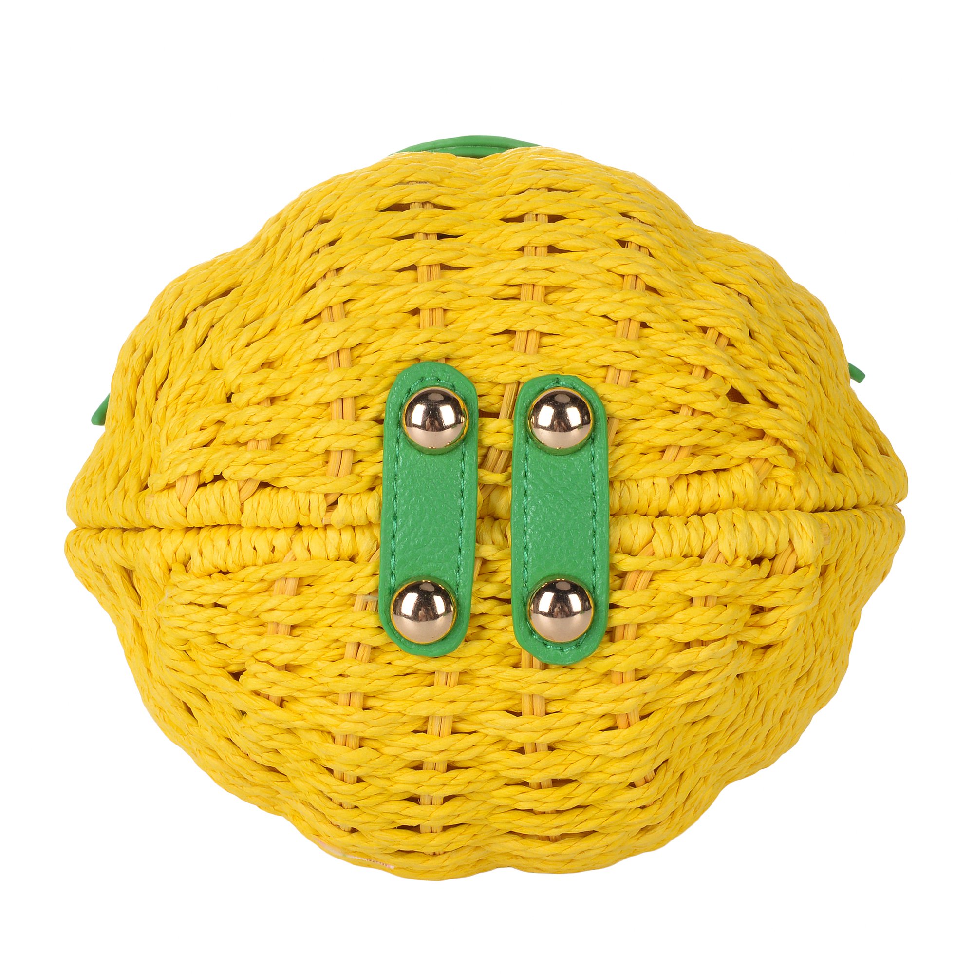 QZUnique Women's Straw Pineapple Shape Bag Cute Pineapple Cross body Small Handbag Purse
