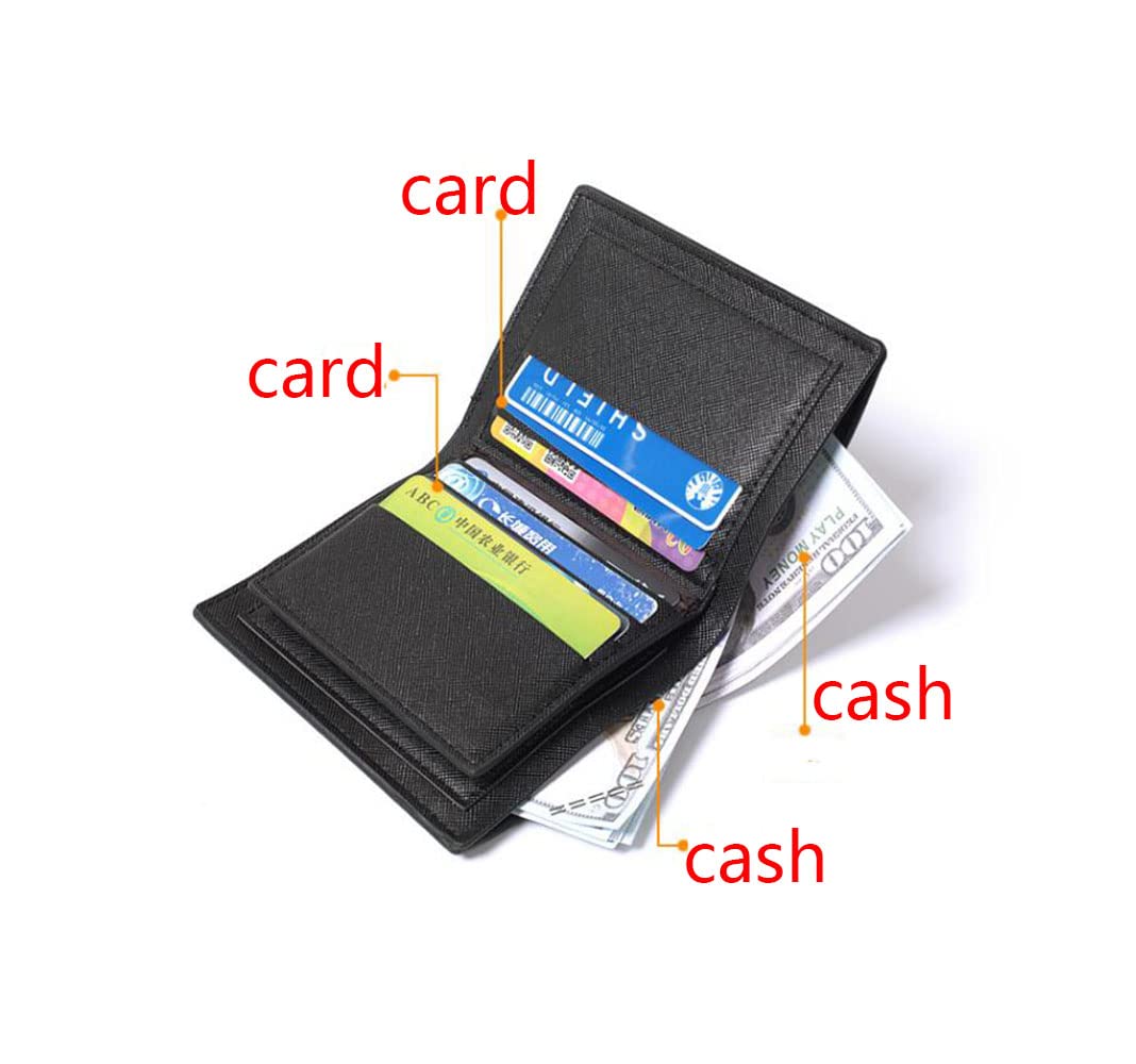yehert Pu Leather Short Billfold Wallet Credit Card Holder For Wen,Women, Red Hat Logo Black Purse (#2 Red)
