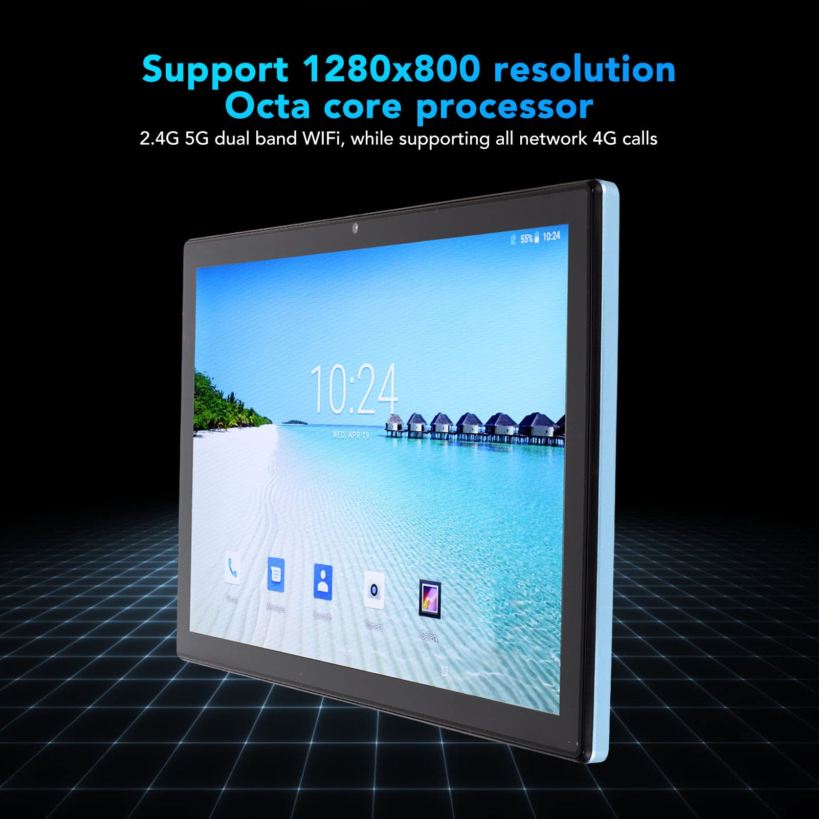 ciciglow Android Tablet 10.1 Inch, 1280x800 HD Android 8.1 Tablet, 4G Calling Tablet with 128GB Expand, Front 5MP Rear 13MP, 2GB RAM 32GB ROM, WiFi, Bluetooth, 5000mAh Battery (Blue)