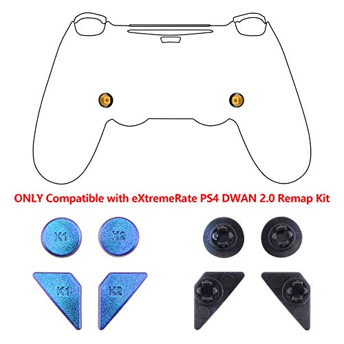Chameleon Purple Blue Glossy Replacement Redesigned Back Buttons K1 K2 Paddles for PS4 eXtremeRate Controller Dawn 2.0 Remap Kit