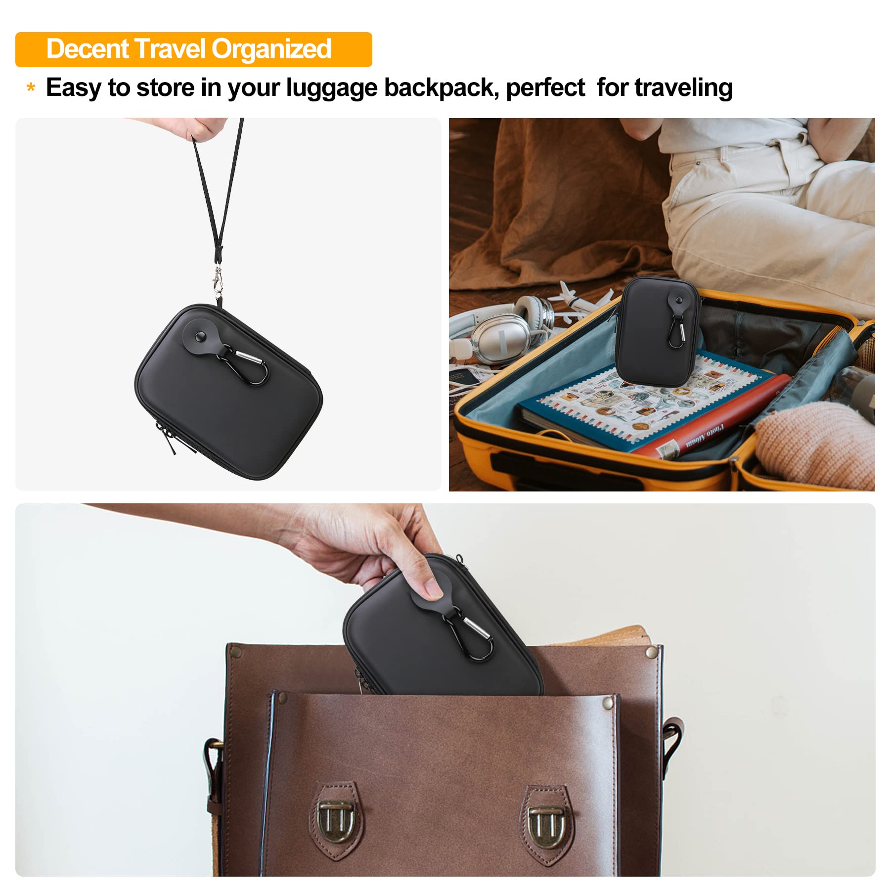 Elonbo Hard Drive Carrying Case for LaCie Rugged Mini 4TB/5TB/T2B/1TB External Hard Drive Portable HDD, Storage Holder for Hard Drives for Mac and PC Computer, Black