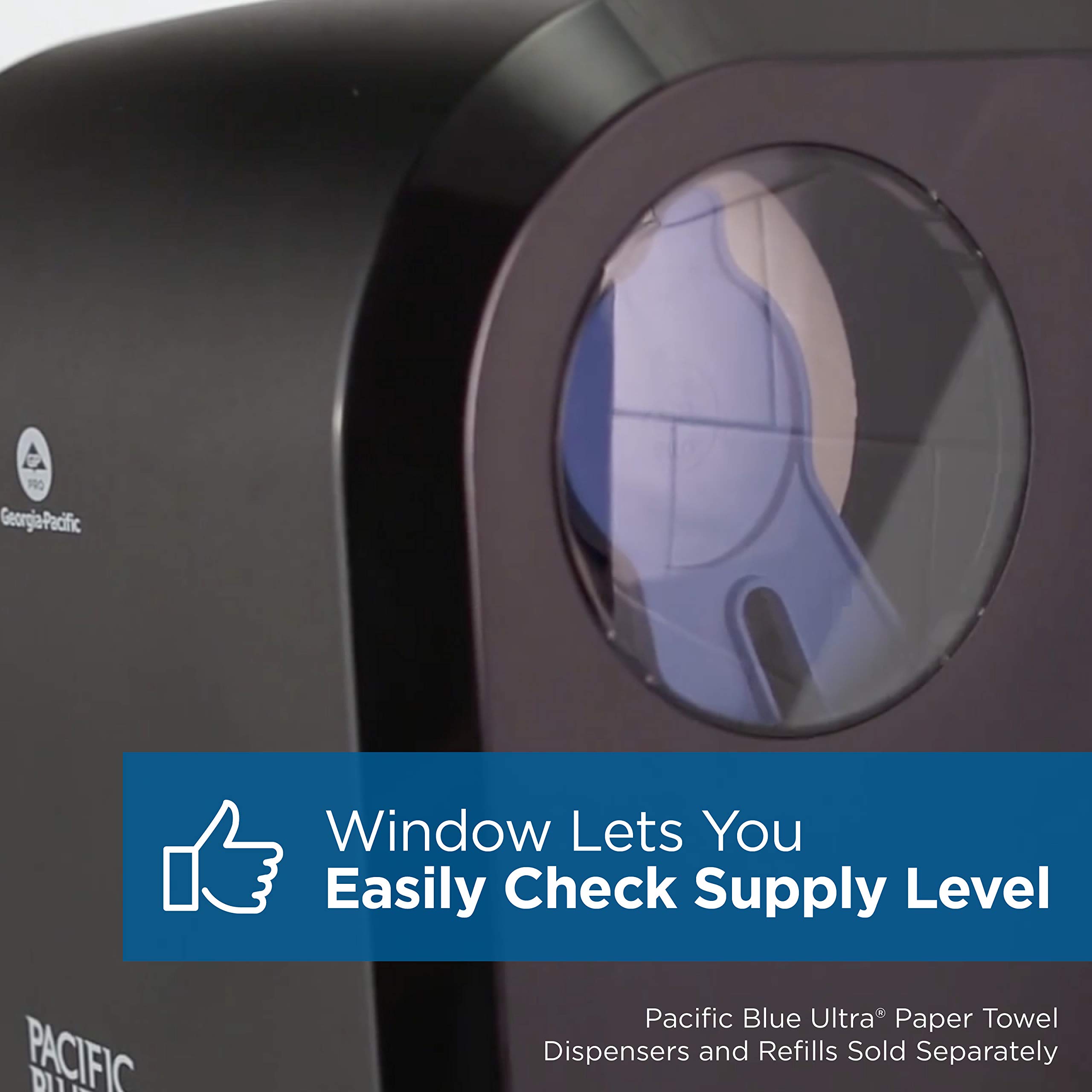 Pacific Blue Ultra 8" High-Capacity Recycled Paper Towel Rolls by GP PRO (Georgia-Pacific), White, 26491, 1,150 Linear Feet Per Roll, 3 Rolls Per Case