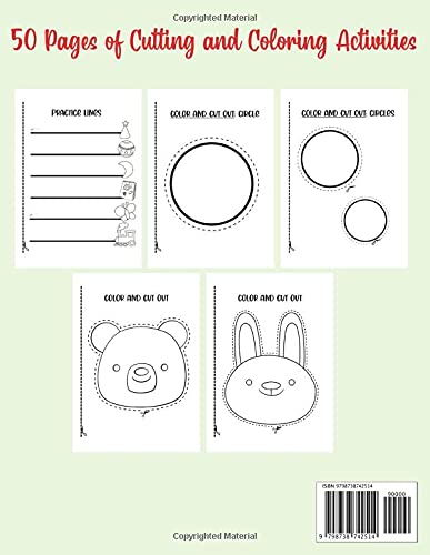 Scissor Skills Beginner, A Preschool Activity Book For Kids Ages 3-5: A Fun Cutting Practice Workbook | 50 Pages of Cutting and Coloring Activities