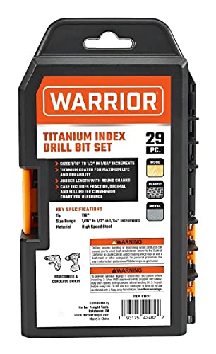 Warrior Titanium Nitride 29pc High Speed Steel Drill Bit Set