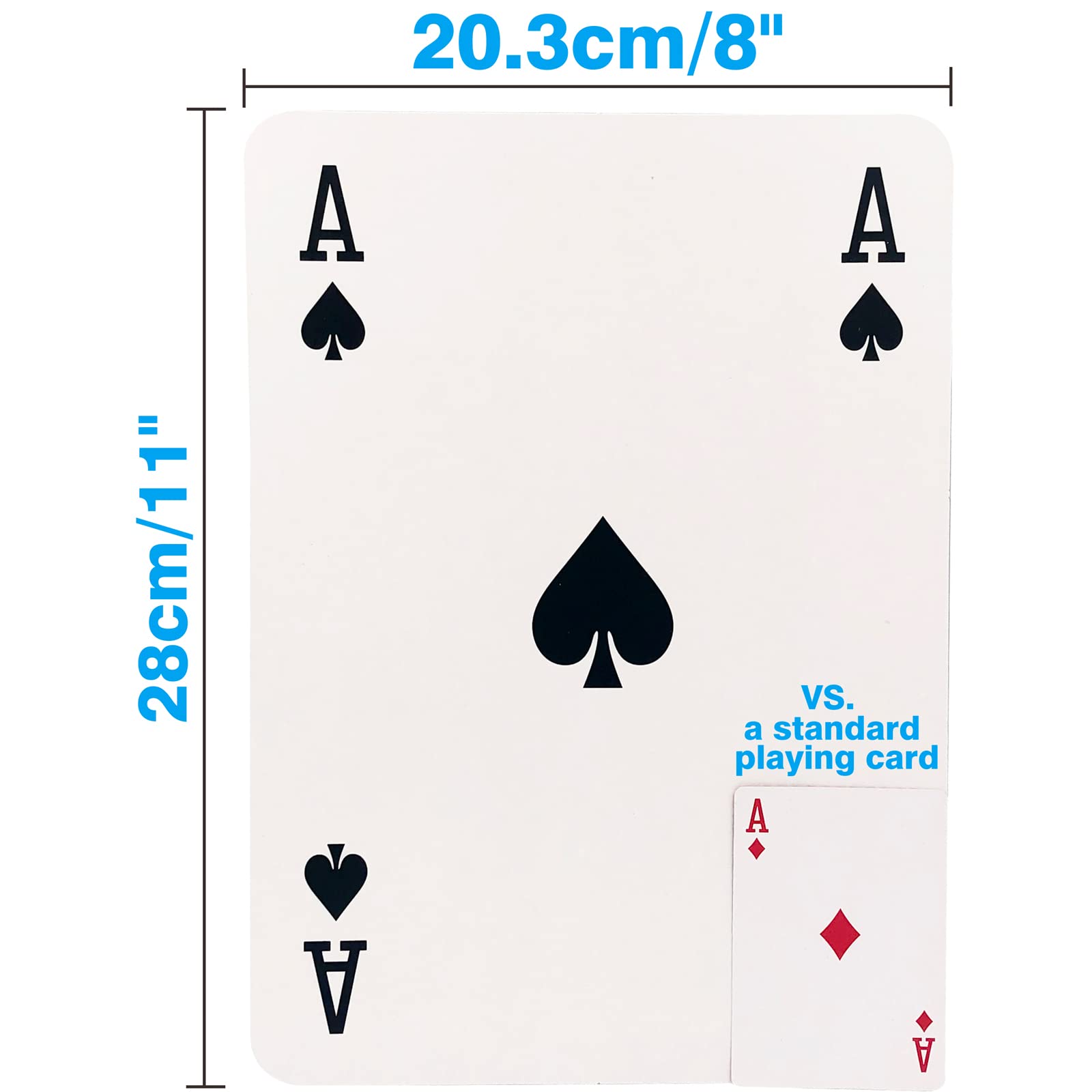 Yuanhe Jumbo Giant Playing Card Deck - 8X11 Inch Large Oversized Cards - Super Big Game Theme Full Deck - For Kids, Adults, Casino Party Decorations