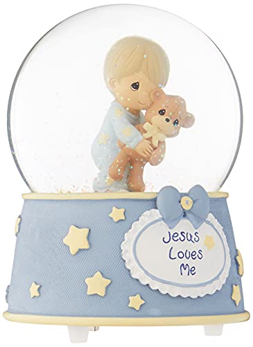 Precious Moments, Jesus Loves Me, Resin/Glass Snow Globe, Boy, Musical, 132103,Multicolor