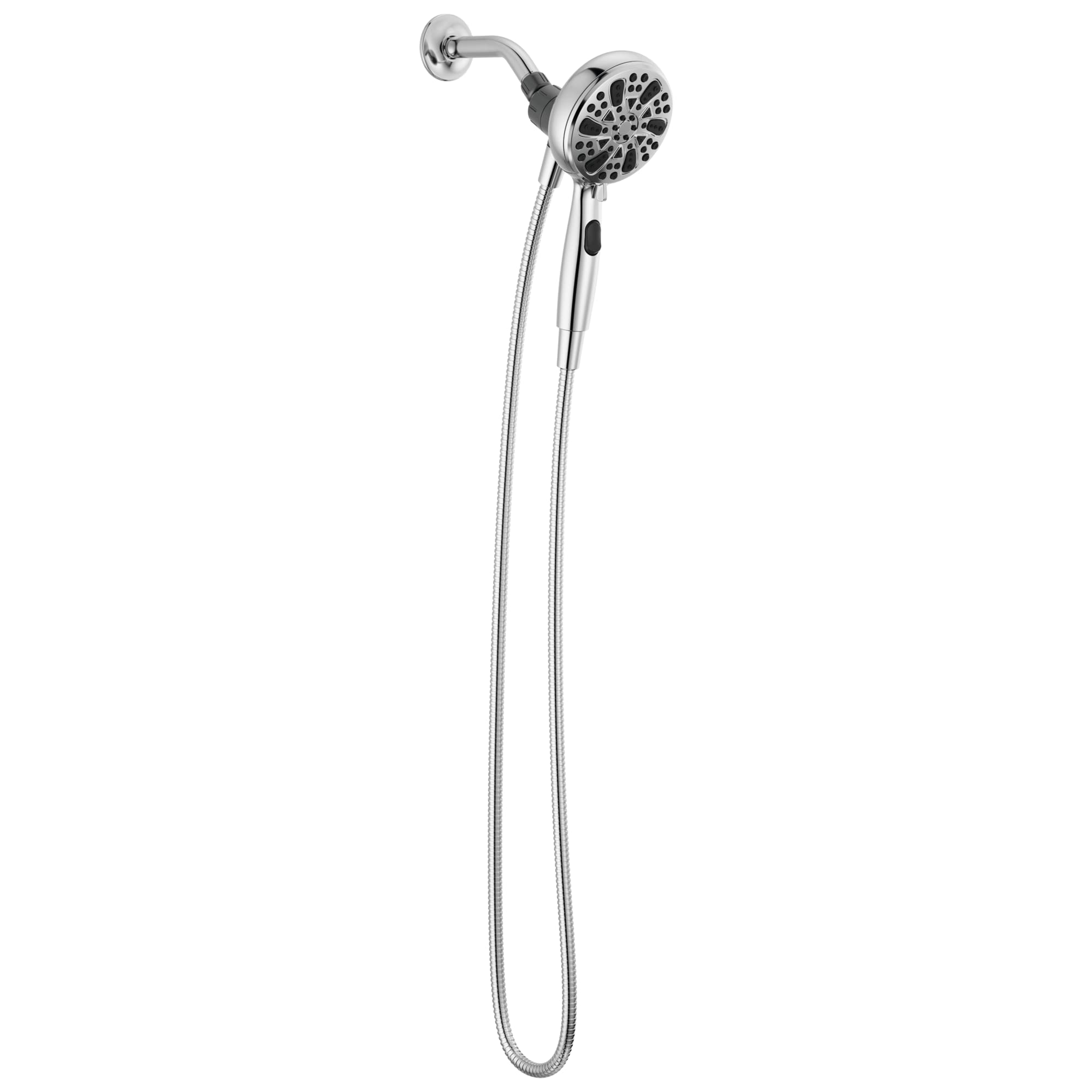 Delta Faucet 6-Setting SureDock Magnetic Shower Head with Handheld Spray, Chrome Shower Head with Hose, Round Shower Head, Showerheads & Handheld Showers, MagnaTite Docking, Chrome 75609