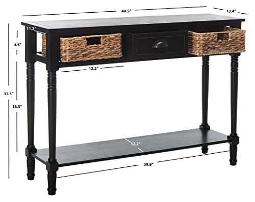 Safavieh Home Collection Christa Distressed Black 3-Drawer Storage Console Table