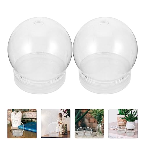 IMIKEYA 10pcs DIY Snow Globe Water Globe Christmas Plastic Globe with Screw Off Cap Clear Fillable Water Globe Jar Keepsake Globe Display Case for Fairy Lights Plants Flower