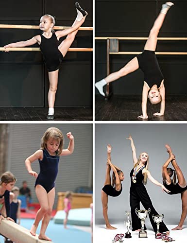 Boyoo Girl's Sleeveless Gymnastics Ballet Dance Leotard Cross Straps Back Camisole Tank Leotards, Black, 8-9 Years