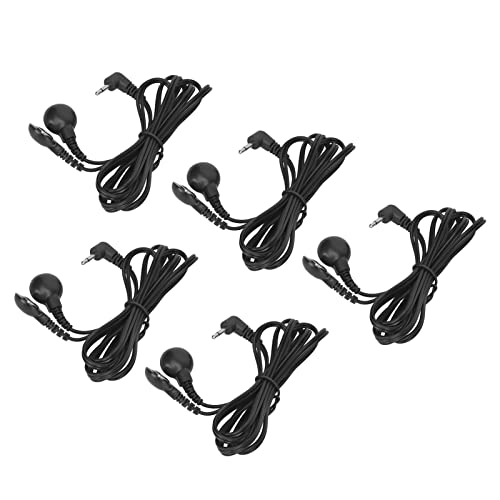 Demeras Electrode Wire, Metal Wire Black Replacement Button Electrodes Wire 5PCS for TENS