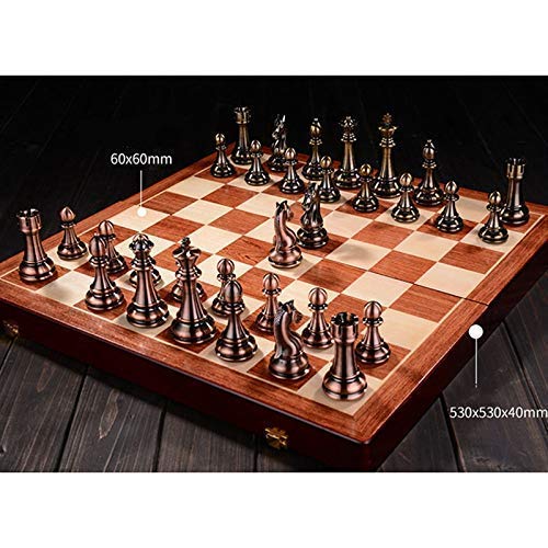 Chess Set International Chess Metal Chess Set High-Grade Gift Travel International Chess Game Folding Wooden Mold Chessboard Kirsi