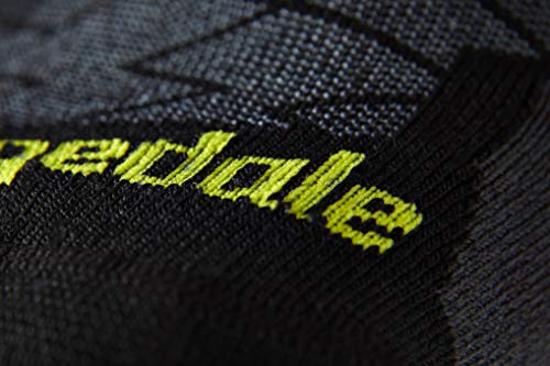 Bridgedale Men's Lightweight Ski - Merino Endurance Socks, Black/Lime, X-Large