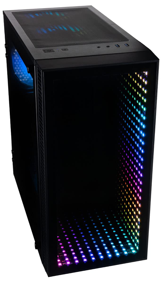 Empowered PC Continuum Micro Gaming Desktop - AMD Radeon RX 5500 4GB (> GTX 1650), Intel Quad Core i3-10105F Processor, 16GB RAM, 256GB NVMe SSD, WiFi, Windows 11 Home - RGB Gamer Computer