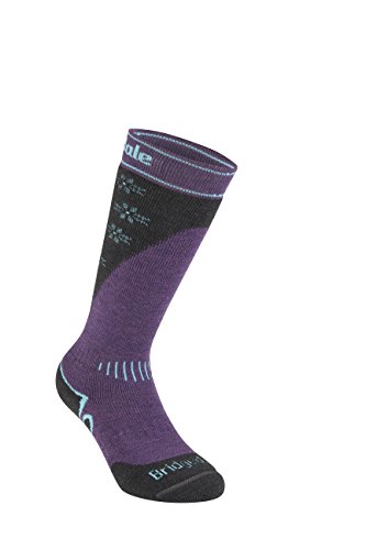 Bridgedale Women's Midweight Plus Ski Merino Endurance Socks, Large, Dark Purple