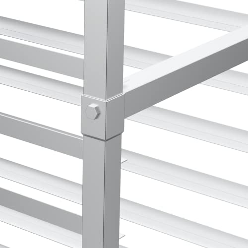 VINGLI 10-Tier Full/Half Sheet Pan Rack, Aluminum Bakery Rack, Speed Rack, Bakers Rack with Lockable Wheels for Home Commercial Kitchen, Restaurant, Cafeteria, Dessert Shop, 20" W x 26" D x 38" H