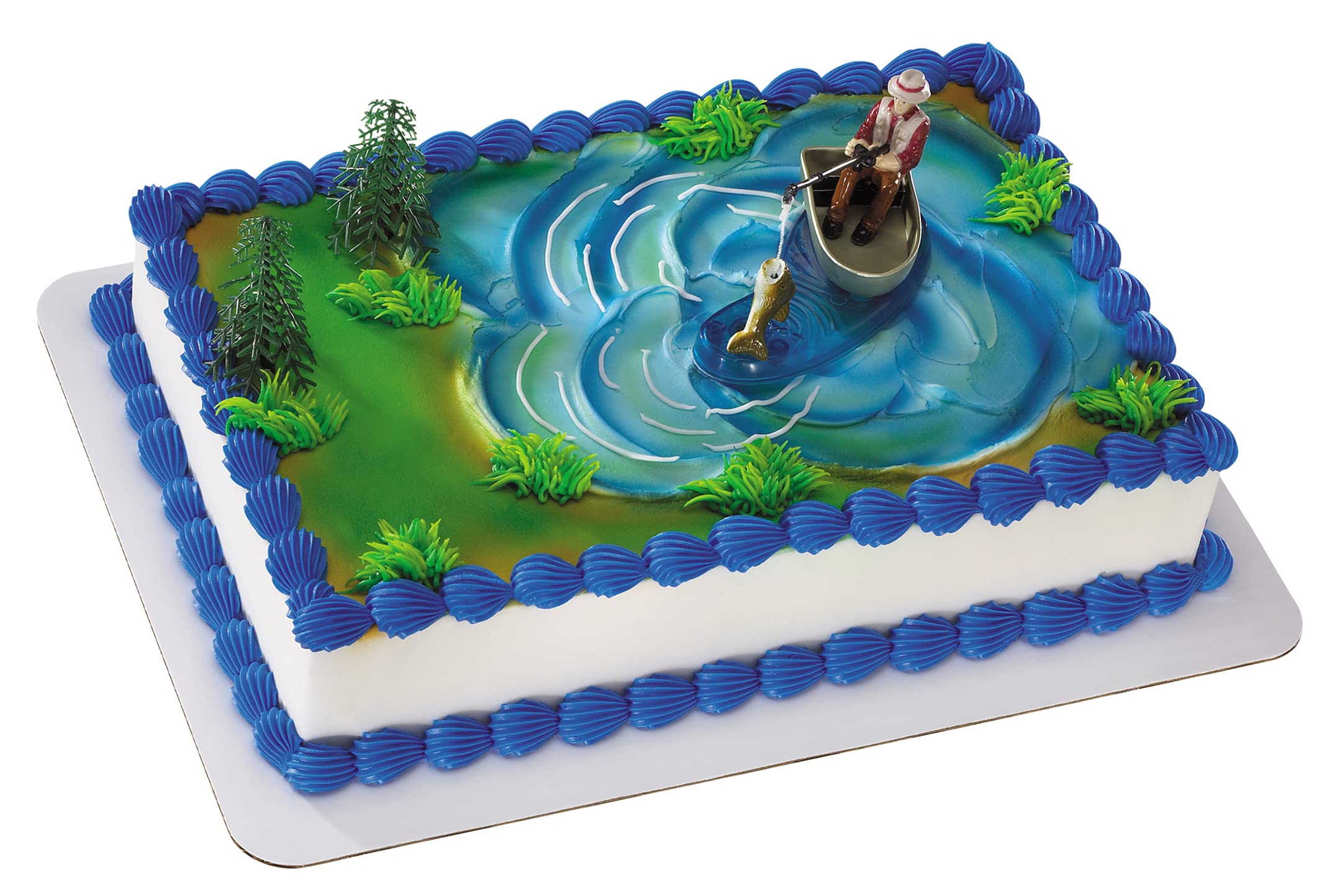 DecoPac Fisherman with Action Fish DecoSet Cake Decoration, 3 Piece Set, (16334)