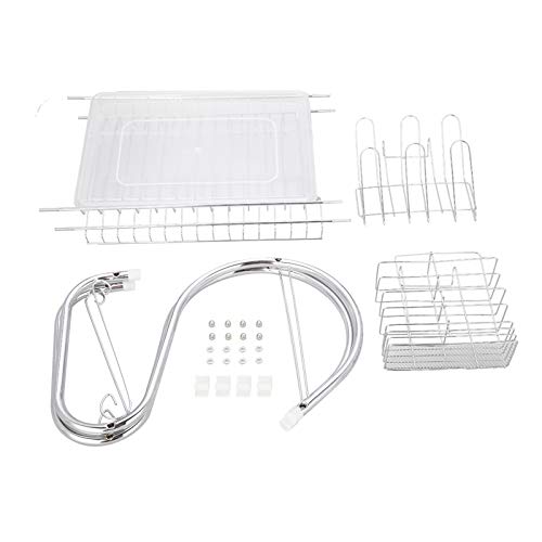 WINZKI Chrome Plated, S-Shaped, Rust-Resistant, 2-Tier Dishrack