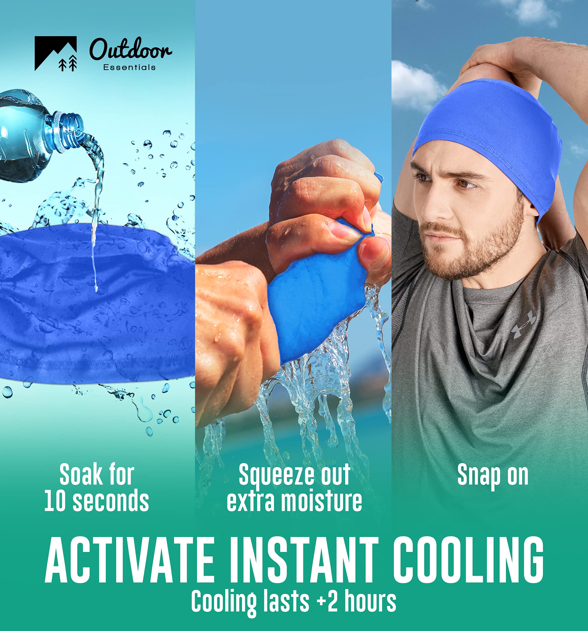 Cooling Skull Cap Helmet Liner for Men - Sweat Wicking Bike, Cycling, Bicycle Head Cap Beanie - Motorcycle & Hard Hat Liners Blue