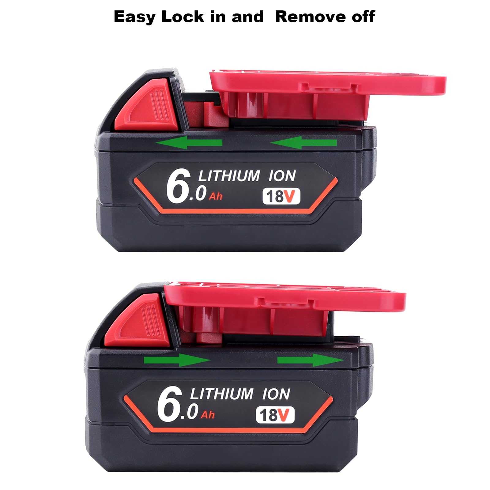 Gonocop Battery Holder for Milwaukee M18 18V Battery, Wall Mount Batteries Storage for Work Van, Shelf, Toolbox - 10 Packs