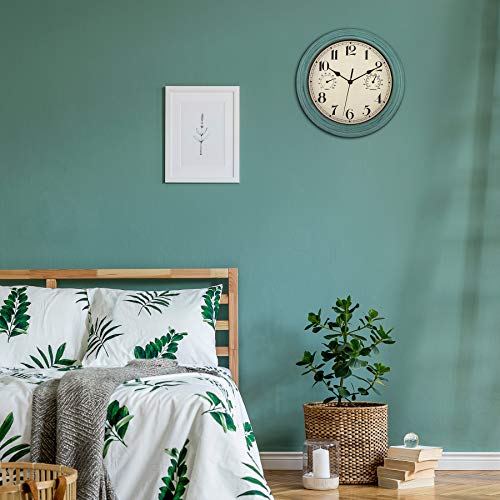 Foxtop Indoor Outdoor Waterproof Wall Clock with Thermometer and Hygrometer Combo,12 Inch Retro Silent Battery Operated Round Clock for Patio Home