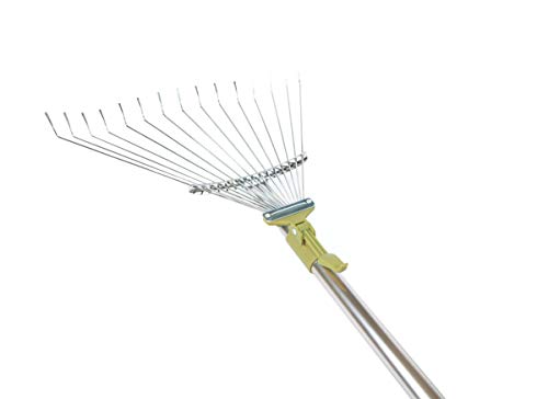 DocaPole Roof Rake Extension Pole Attachment - Adjustable Roof Rake Attachment for Cleaning Leaves, Sticks and Debris - Standard Acme Threading - Dual-Use Yard Rake for Lawn (Pole Sold Separately)