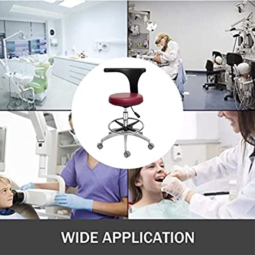 Dental Assistant Stool Dentist Doctor Chair Adjustable Height Dentist Stool with Backrest PU Leather for Office Clinic Dentist Shop Lab and Home ,A7