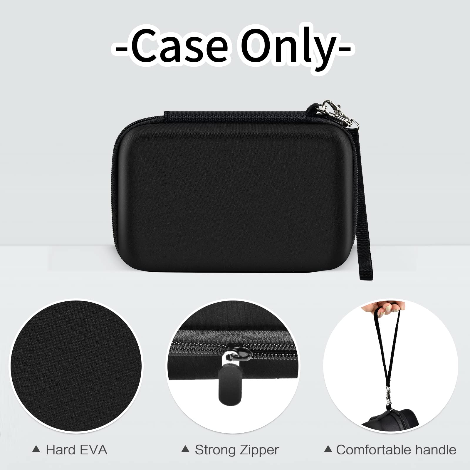 Case Compatible with Analogue Pocket Handheld Game Console, Portable Mini Game Player Storage Box for Video Games Cards, Charging Cable and Accessories-Bag Only