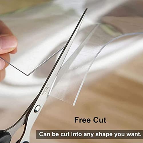 Clear PVC Desk Chair Mat 2mm Office Chair Mat for Hardwood Floor, Clear Vinyl Plastic Floor Runner Protector, Transparent Plastic Non-Skid Waterproof Rug Runner, Can Be Cut,60/80/100/120/140/160cm wi