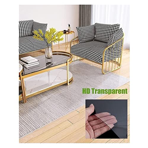 Clear PVC Desk Chair Mat PVC Transparent Runner Mat for Kitchen Dining Room,2.0mm Thick,Hardwood Floors Protection Pad for Cycling Bike/Table/Desk/Chairs,40/50/60/70/80/90/100/120/140cm wide for Offic